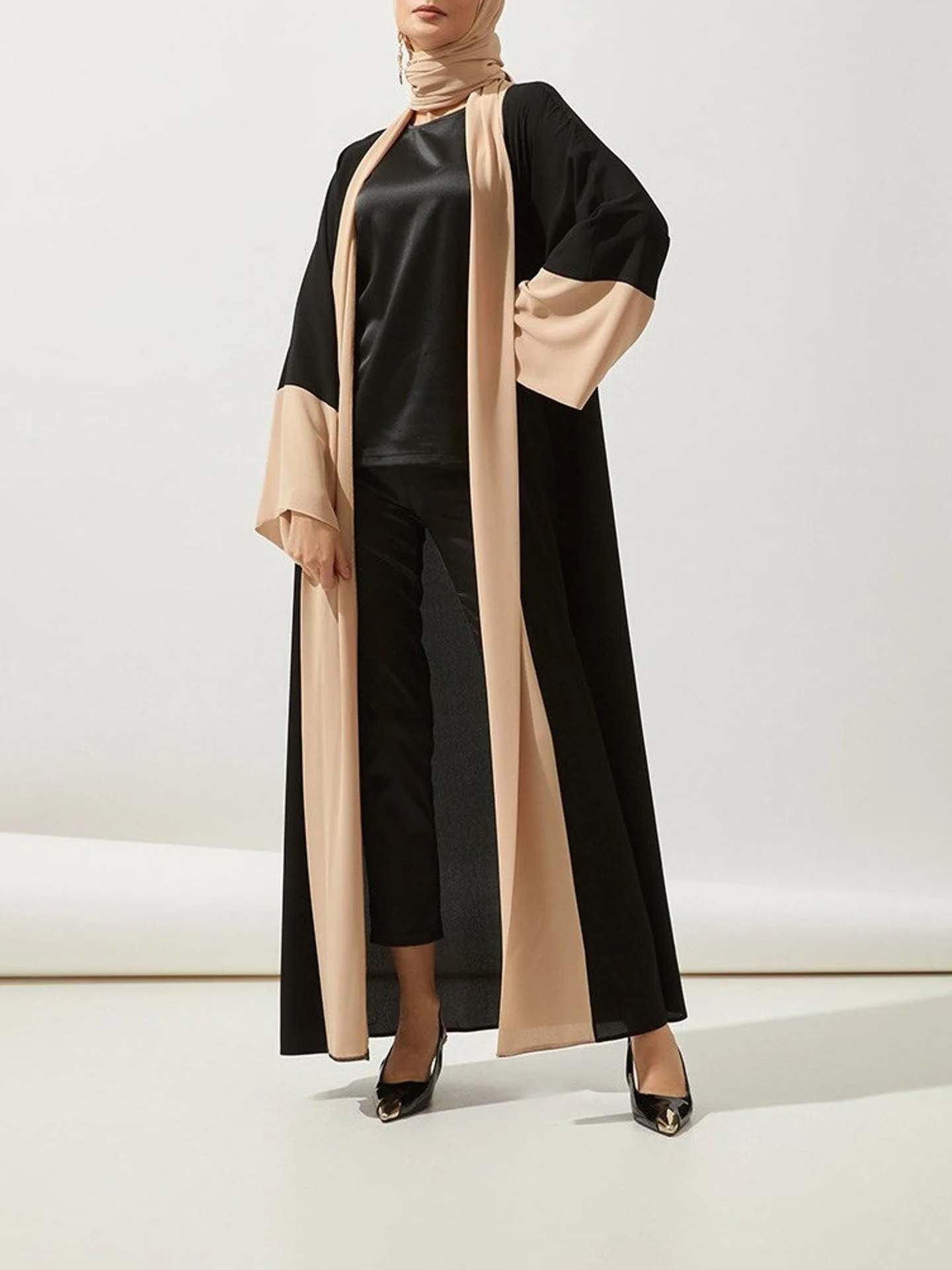 Wholesale 2 Piece Matching Color Abaya Set for Muslim Women