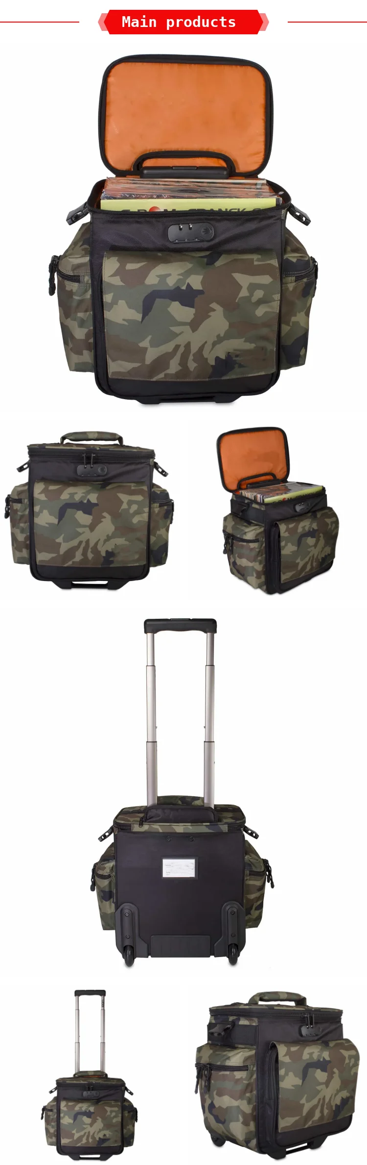 Black Camo Ultimate Slingbag 12" Vinyl Record & Equipment Bag Trolley ...