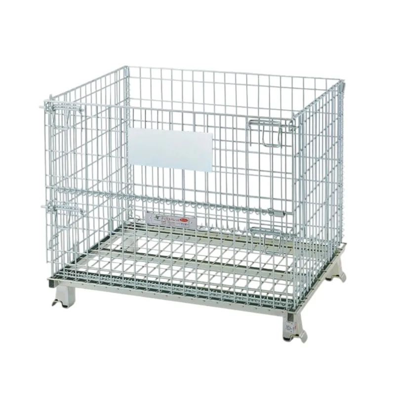 AOCHEN Heavy Duty Foldable Stainless Steel Wire Container Cages Warehouse Storage Container ...