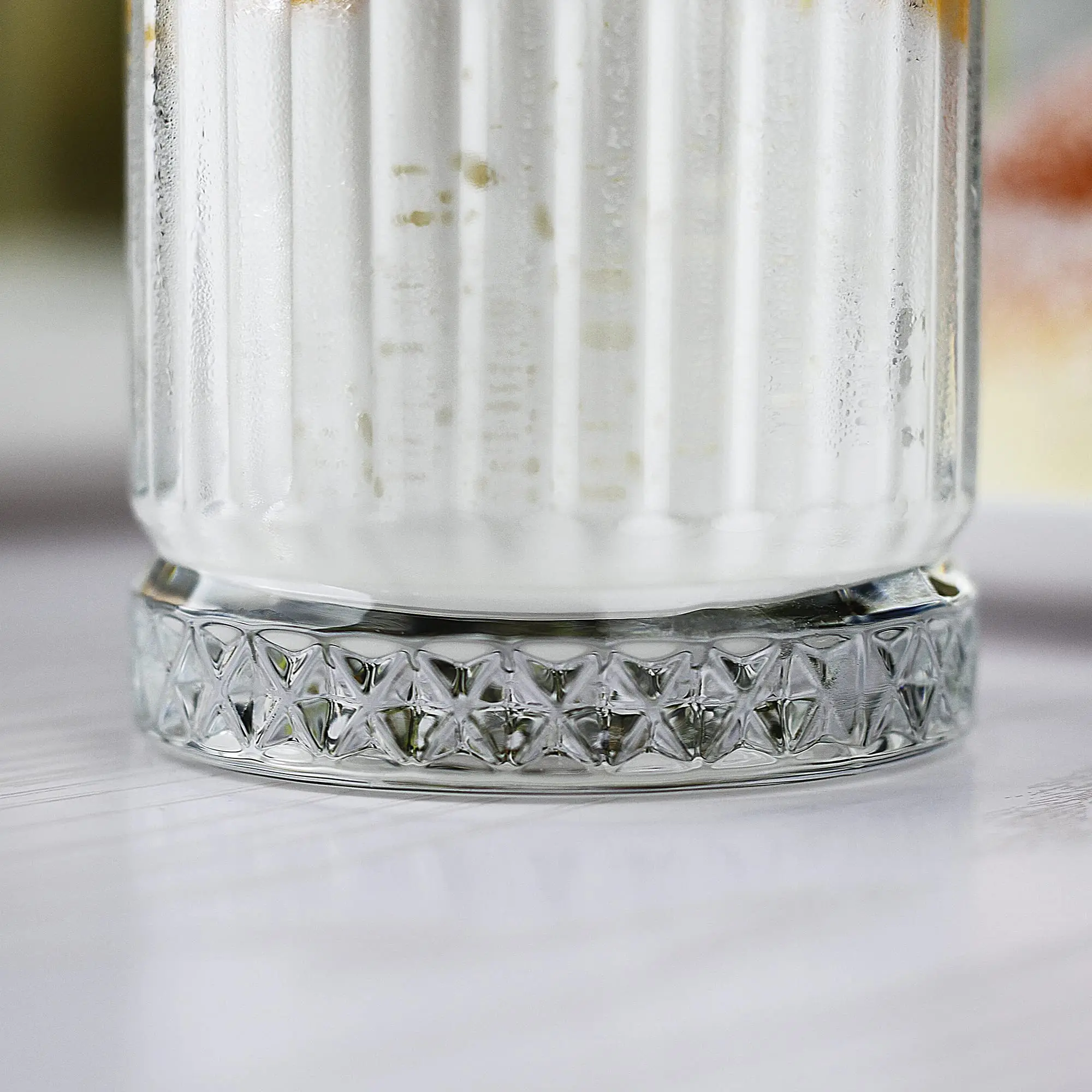 Drinking Water Glasses Custom Logo Vintage 455ml Ribbed Crystal ...