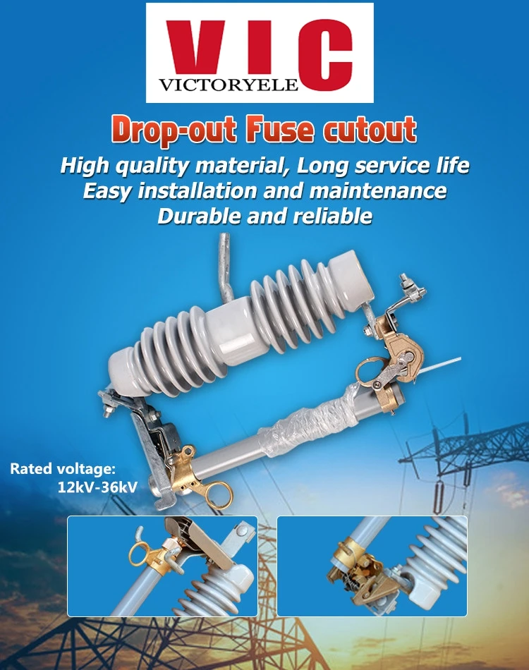 Pole Line Fittings High Voltage Porcelain Fuse Cutout 11kv