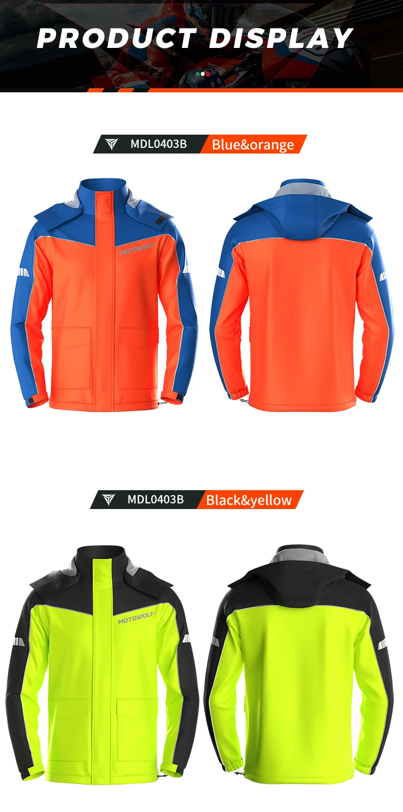 Motowolf V4 Motorcycle Racing Waterproof Raincoat - Durable & Versatile