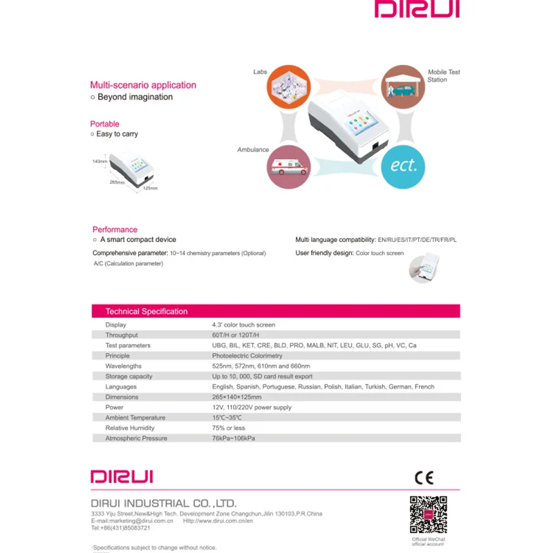 High Quality Dirui Semi-automated Urinalysis Analyzer Machine Portable ...