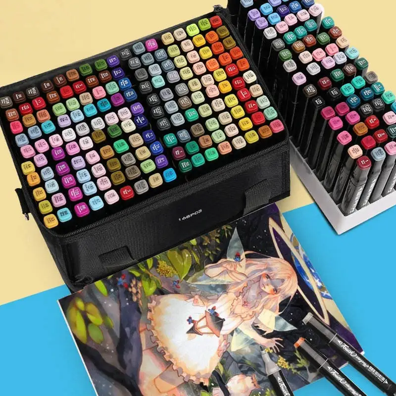 Art Drawing Pen 168 Colors Permanent Ink Alcohol Based Double Headed ...