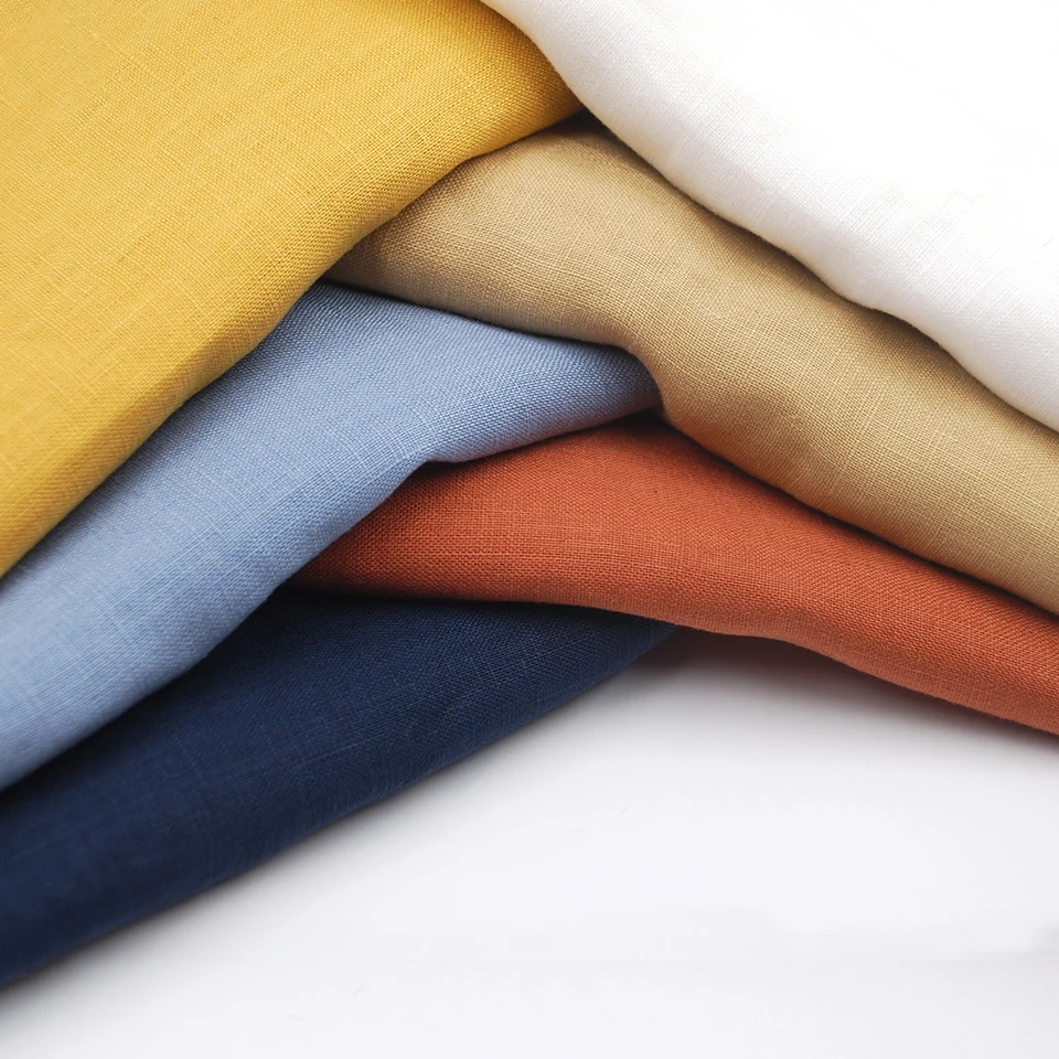 L8029 Soft Breathable 100% Linen Stone Washed Fabric for Apparel OEM