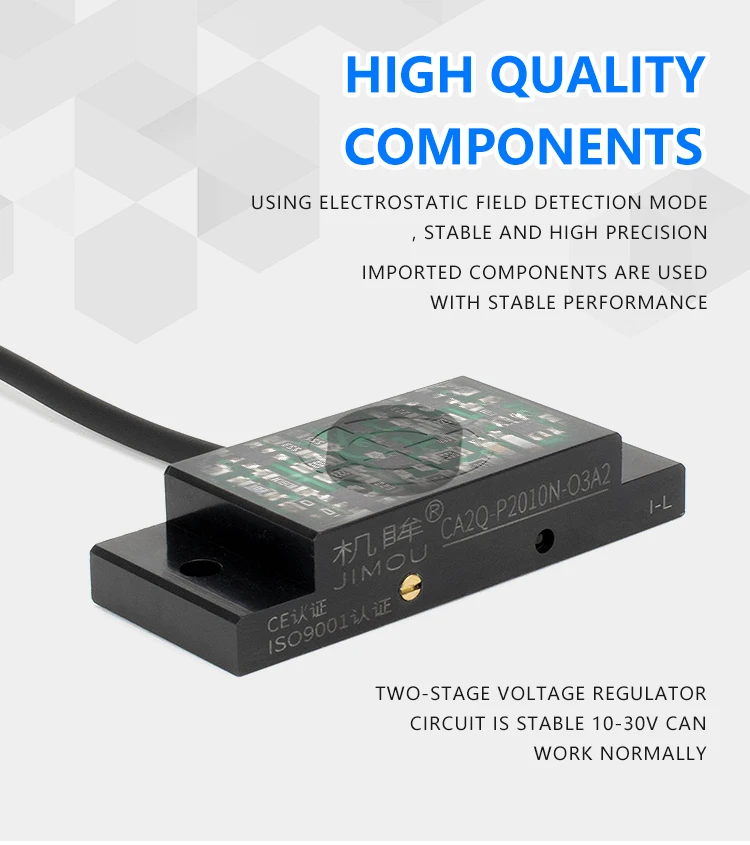 Dc 3 Wire Rectangle Shape Plastic Capacitive Proximity Sensor Switch ...