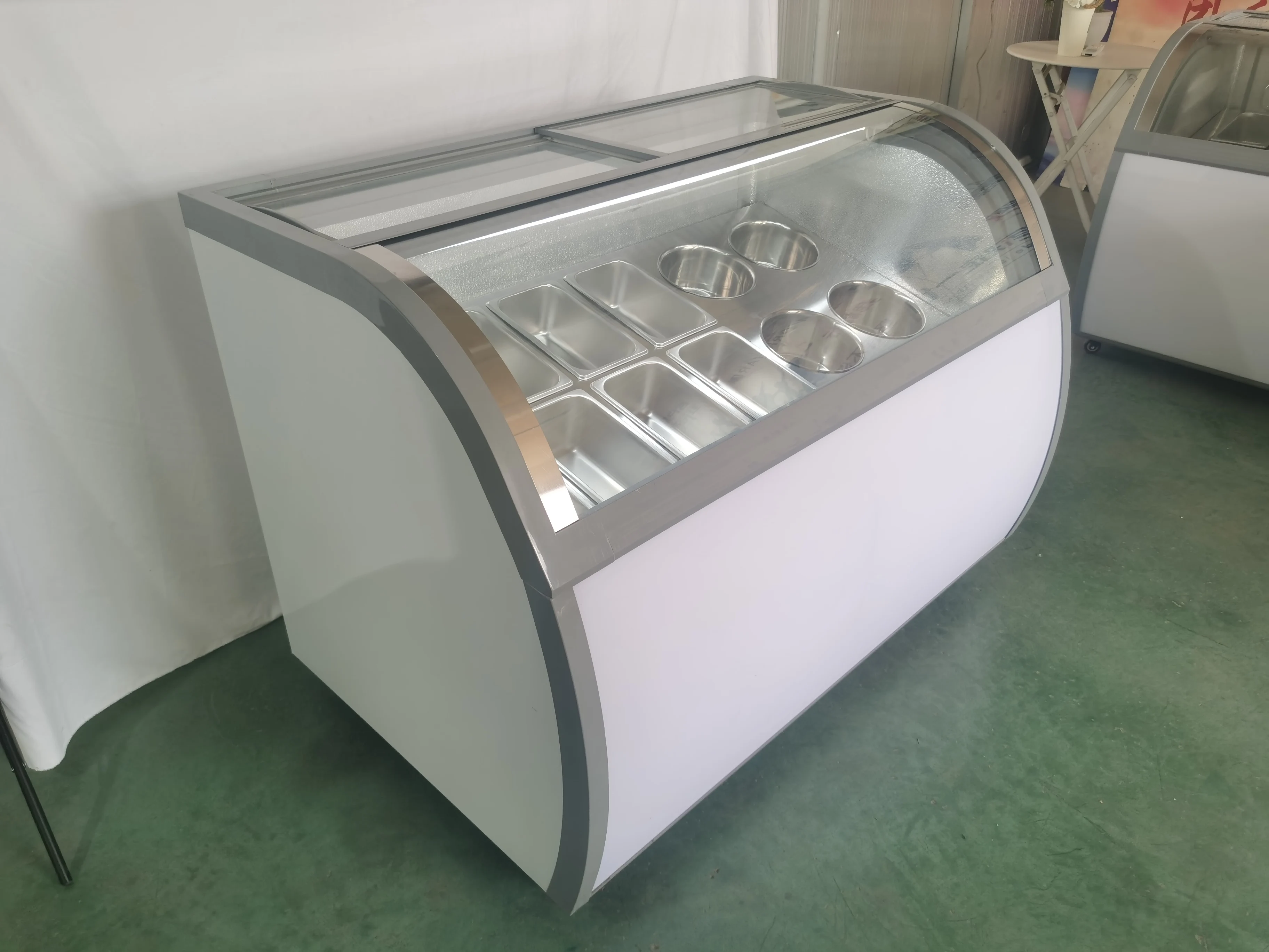 Counter Gelato Barrels & Ice Cream Display Showcase