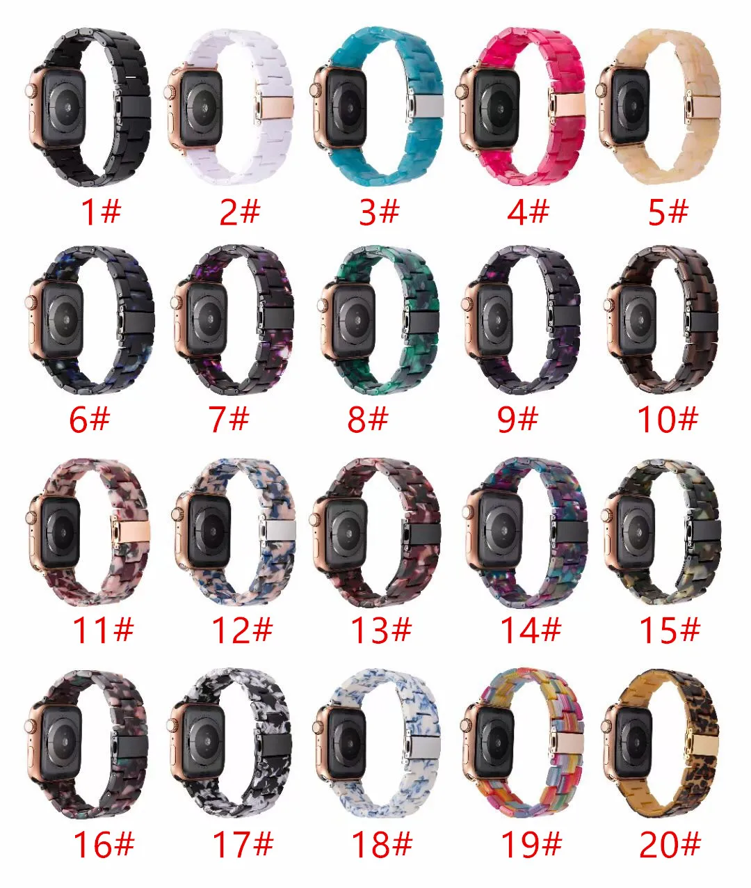 Colorful Resin Band For Apple Watch 8 Ultra 1 2 3 4 5 6 Se 7 Bracelet ...