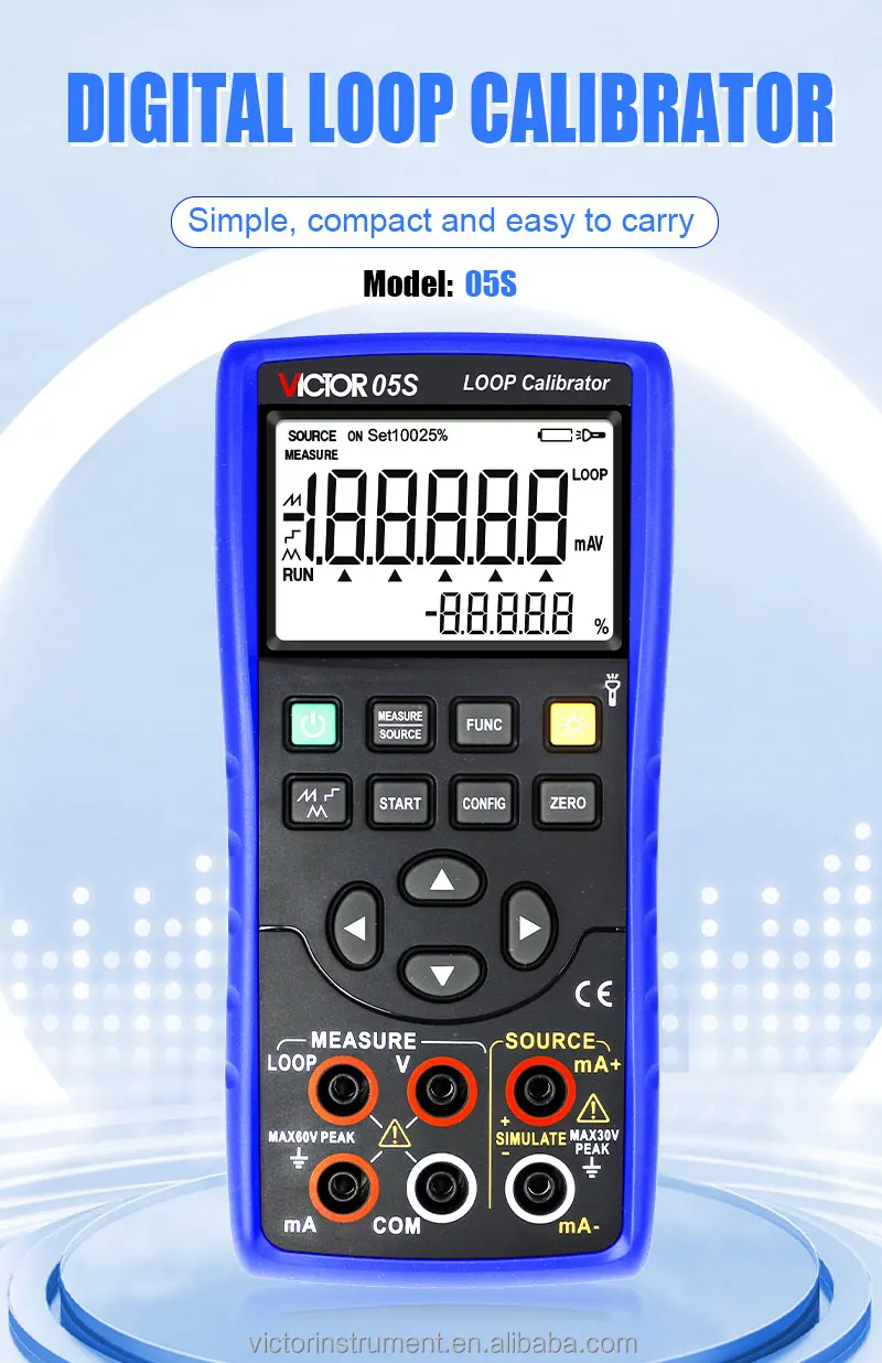 VICTOR 05S New Version Loop Calibrator High Precision Voltage Current Simulation Transmitter ...