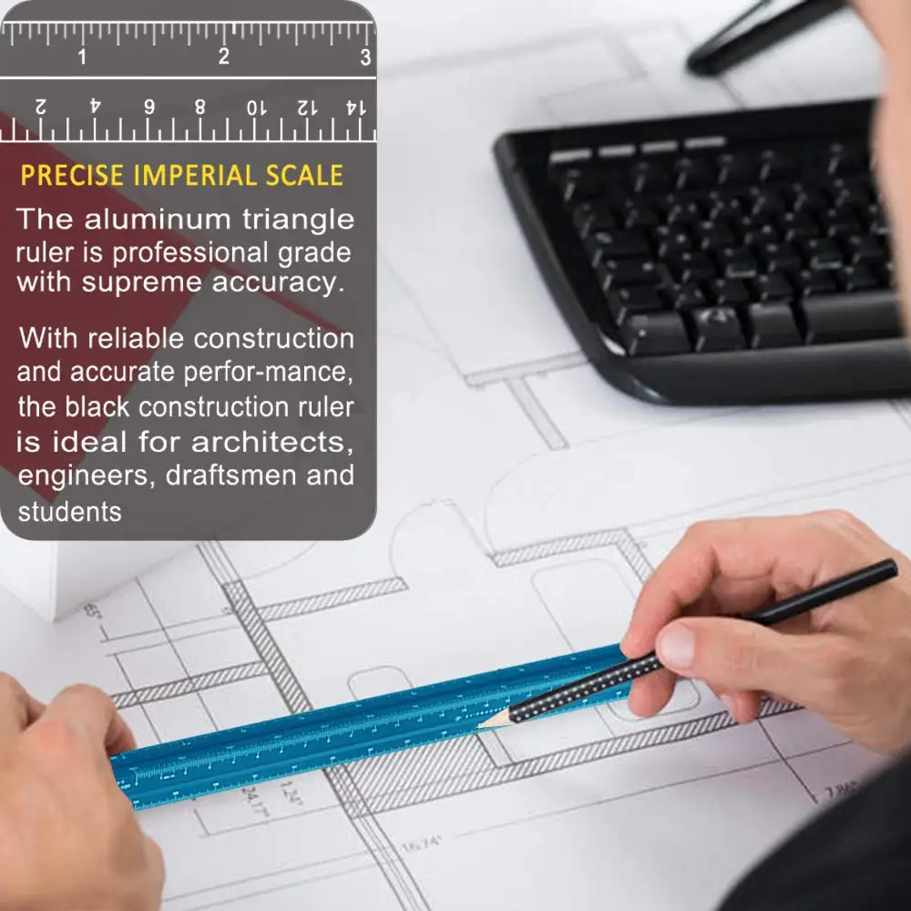 Sinoart Aluminum Triangular Ruler For Blueprint Triangle Drafting ...