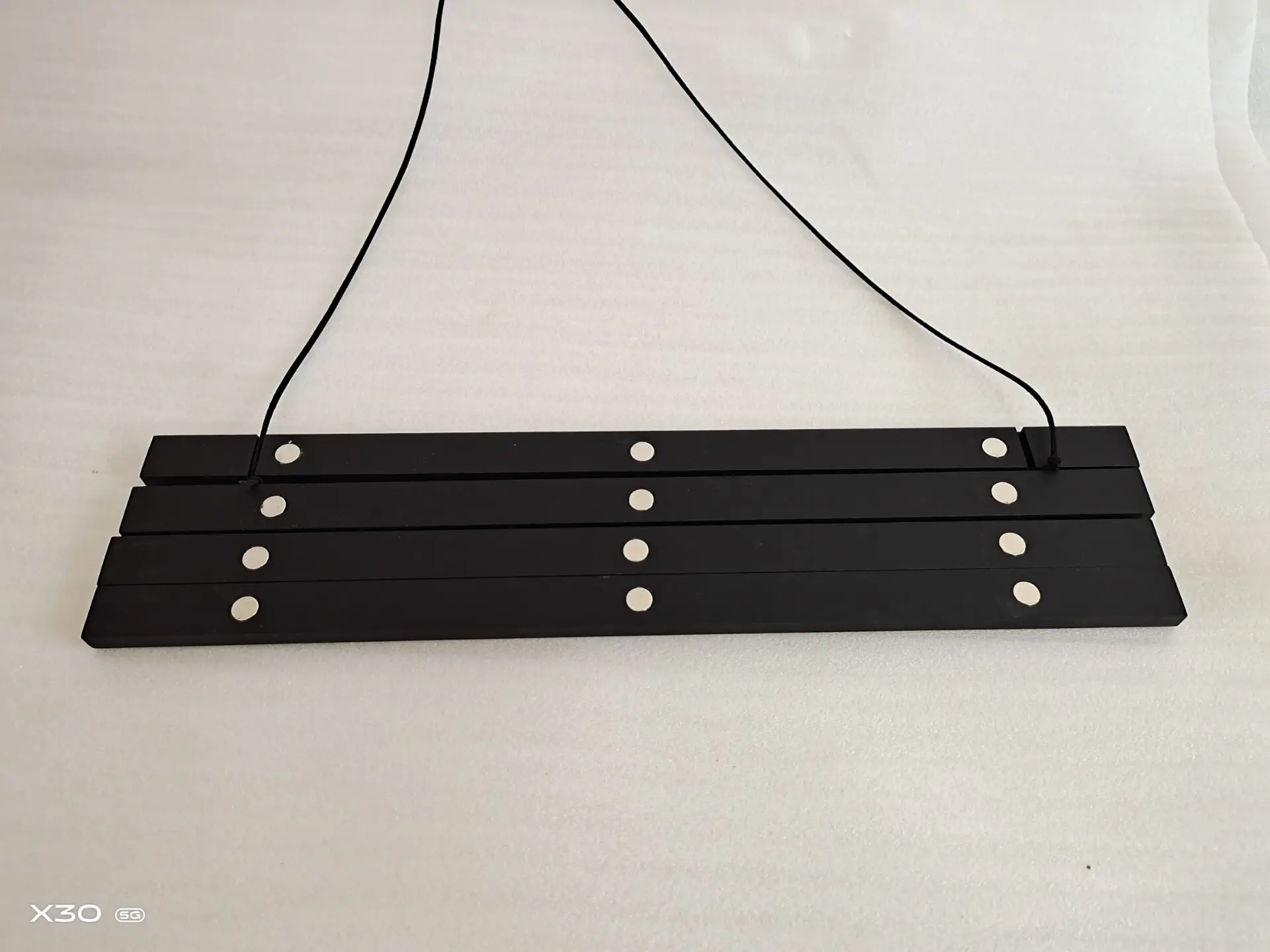 Custom Oak Black Magnetic Poster Hanger W/leather String Magnetic ...