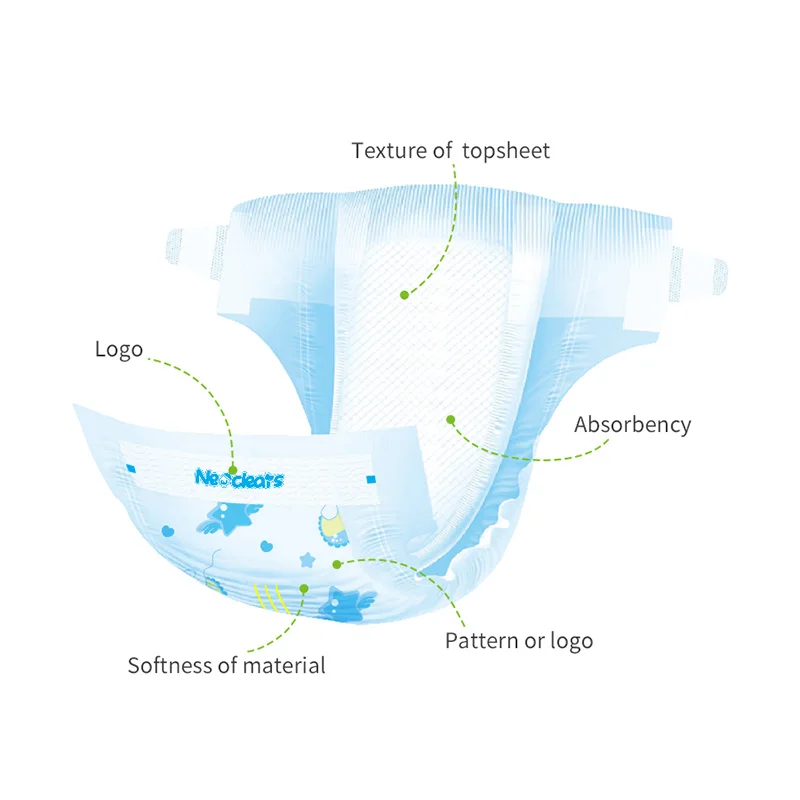 Customized Super Dry Breathable Baby Diapers - High Absorbency