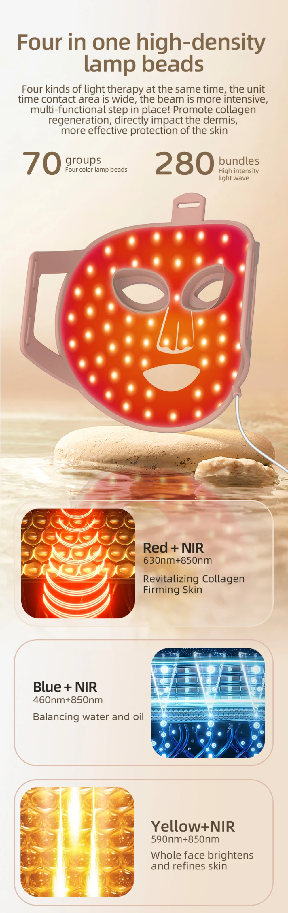 Red Blue Infrared Light Pdt Red Led Facial Light Therapy Beauty Mask ...