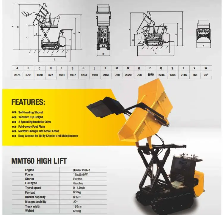 Mini Hydraulic Tracked Dumper with CE, Mini Garden Transporter| Alibaba.com