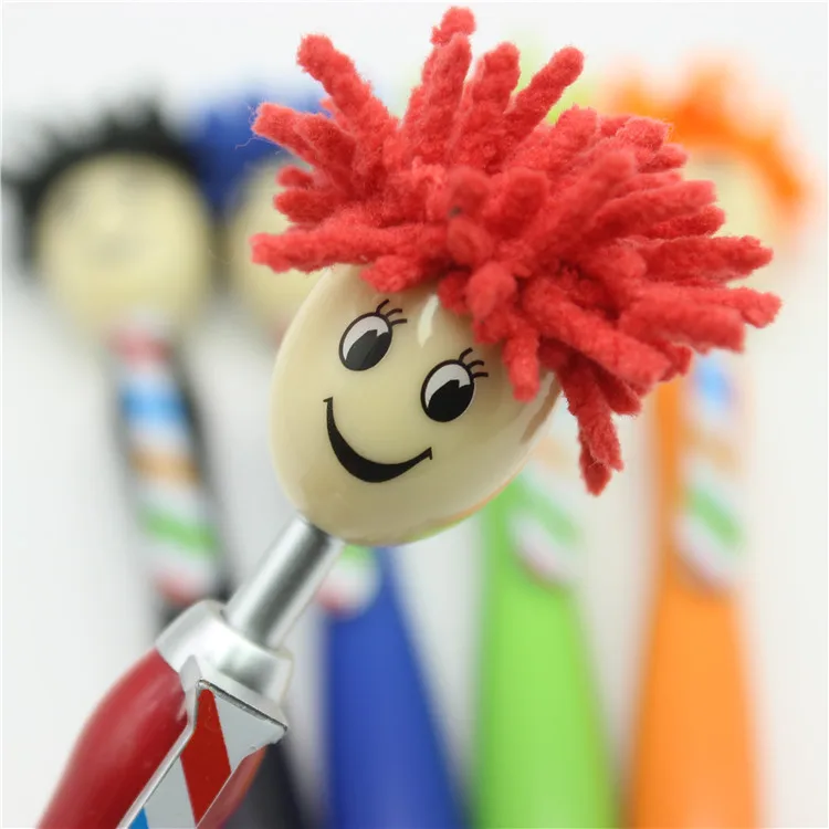 Doll Head Stylus Screen Ballpoint Pen - Mop Topper Pen