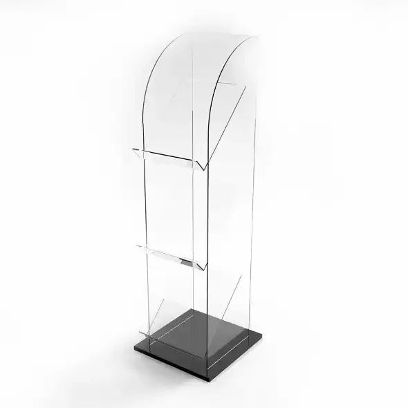 2024 Tiered Clear Acrylic Newspaper Rack Portable Bookshelf With Black ...