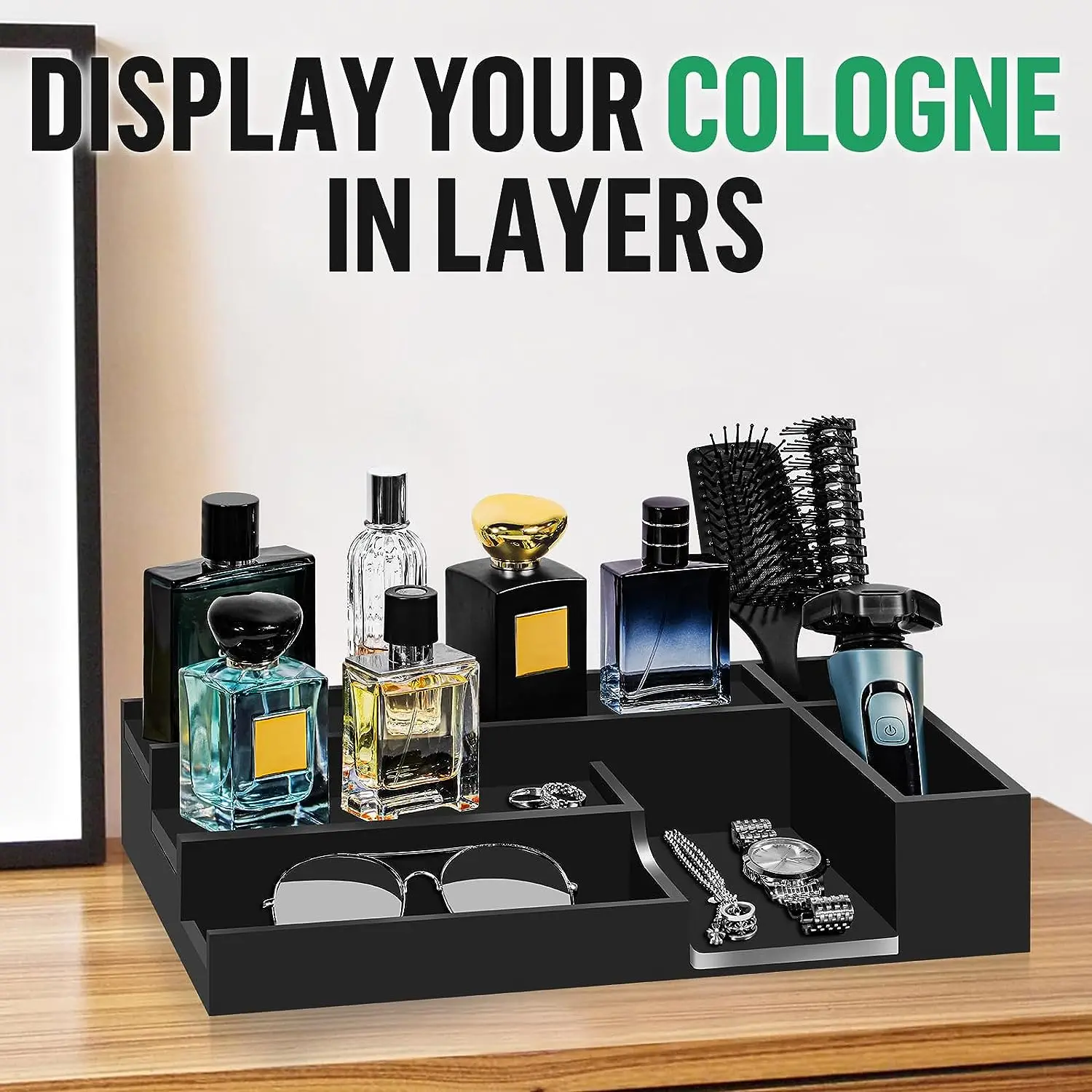 3 Tier Cologne Stand Cologne Holder With 2 Hidden Compartment - Buy ...