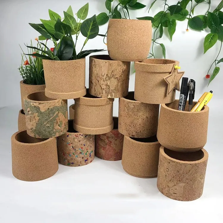 Wholesale Environmentally Friendly Cork Plant Pots Cork Flower Pot Eco ...