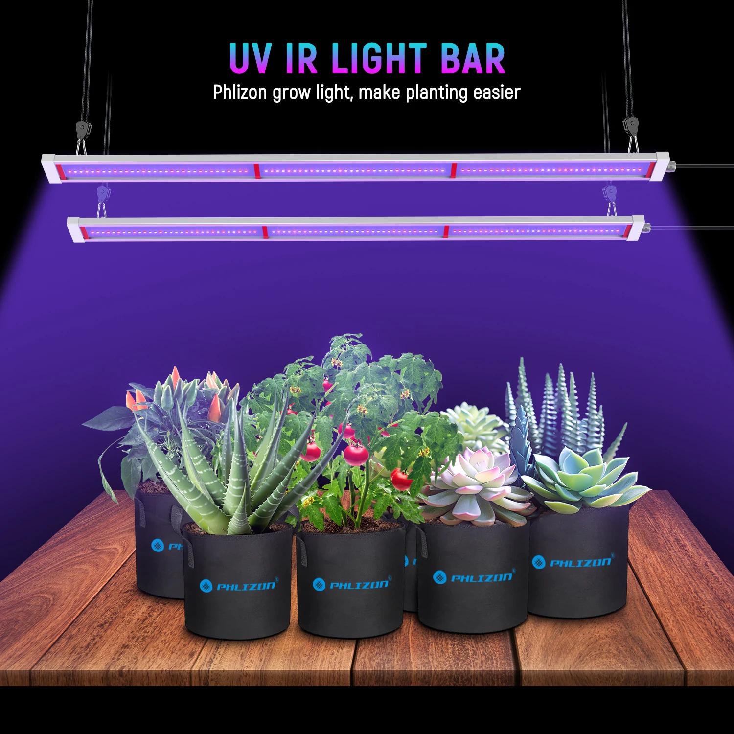 2025 Phlizon New Design 45W UV IR Led Grow Light Bars Pack of 2 Sold ...