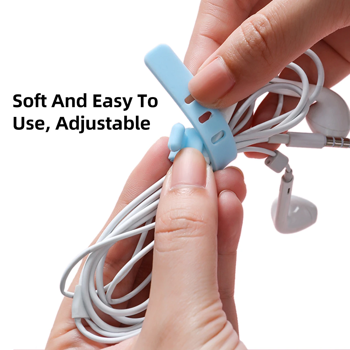 Silicone Cable Strap Clips Wire Organizer Data Cable Reusable Cable Tie ...