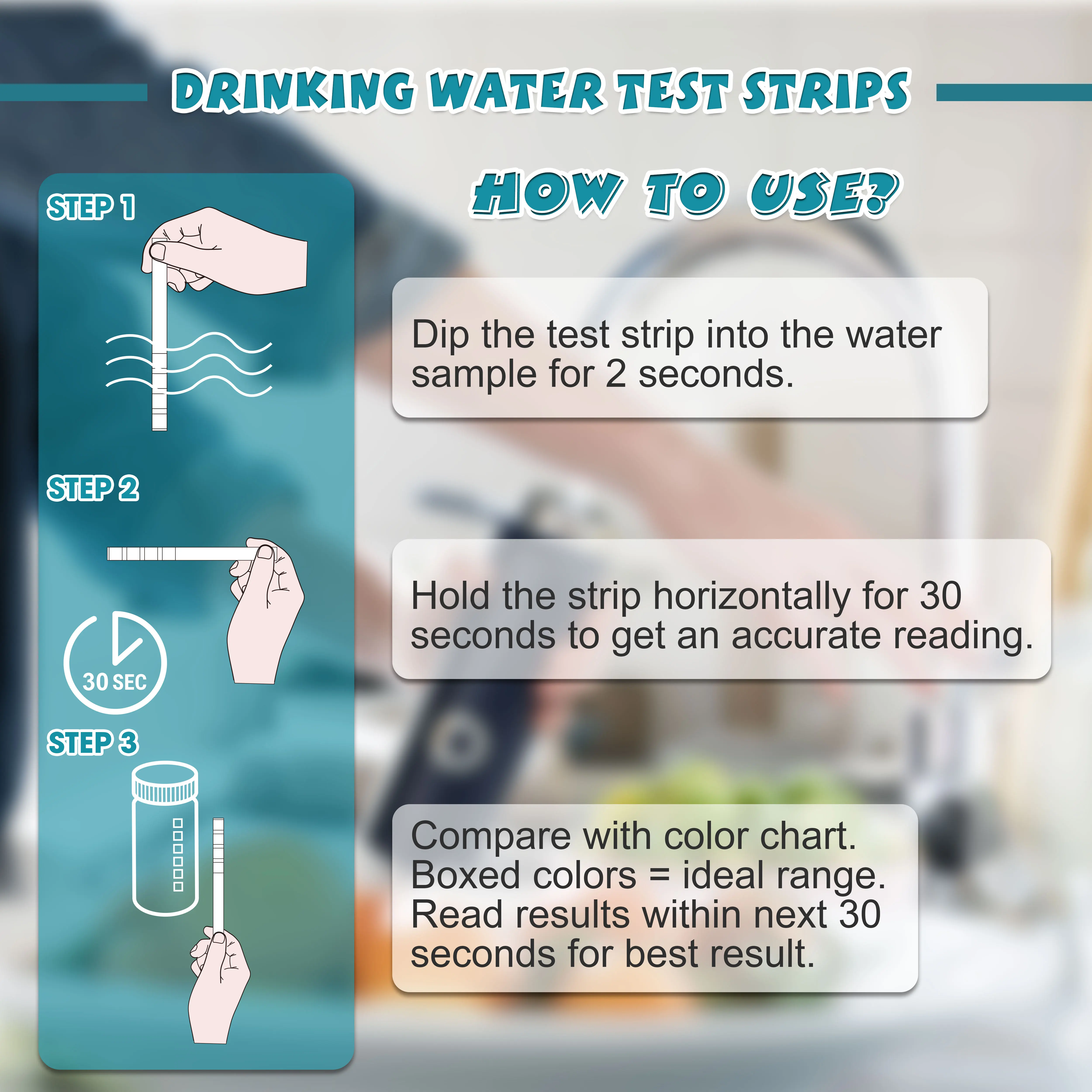 17 Parameters E.coli Test Kit - Heavy Metal Drinking Water Strips