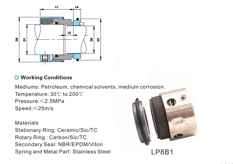 Mechanical Seal Type 8B1 John Crane for Water Pump - LEPU