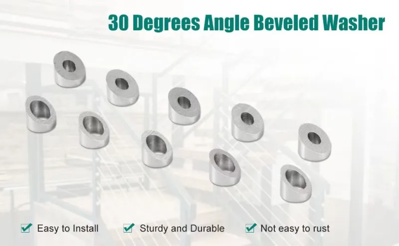 Stainless Steel Cable Railing Angle Washers T316 30 Angle Beveled ...