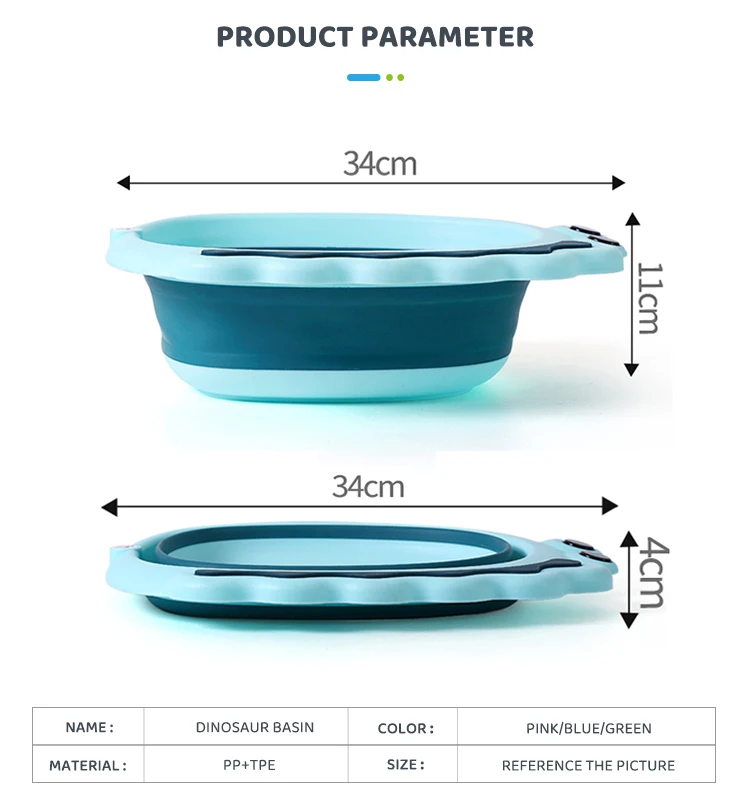 Cartoon Style Baby Seperate Basin Portable Plastic Folding Kids Wash ...