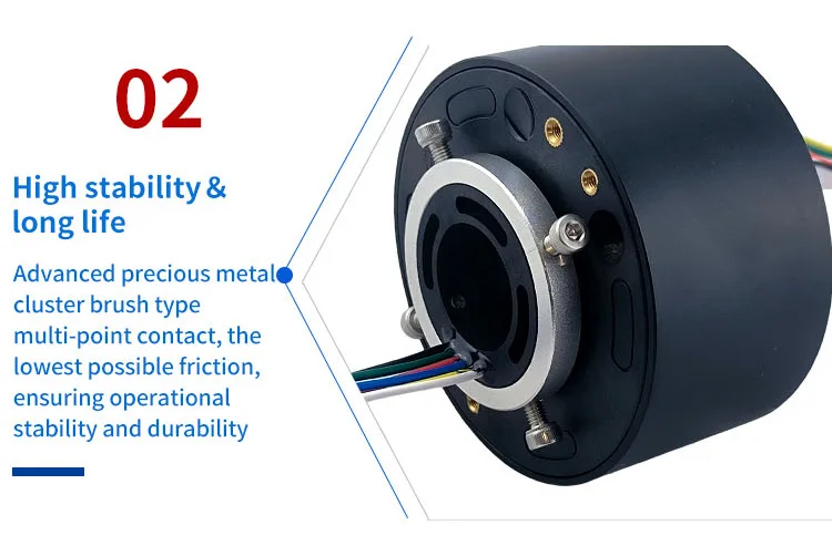 Standard High Speed High Voltage Electrical Slip Ring 10A 6 wires for ...