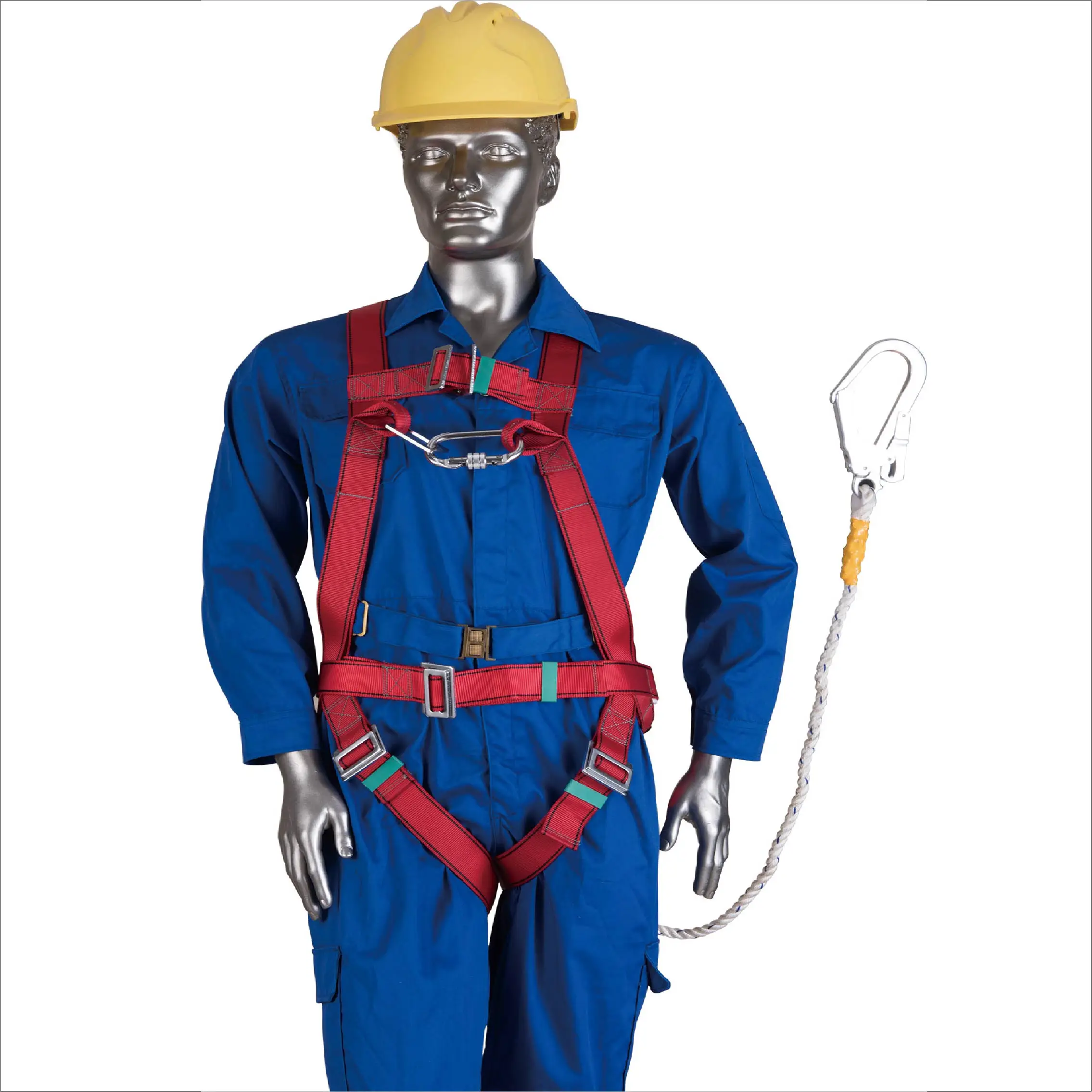 Adjustable Fall Protection Harness with Lanyards & Hooks