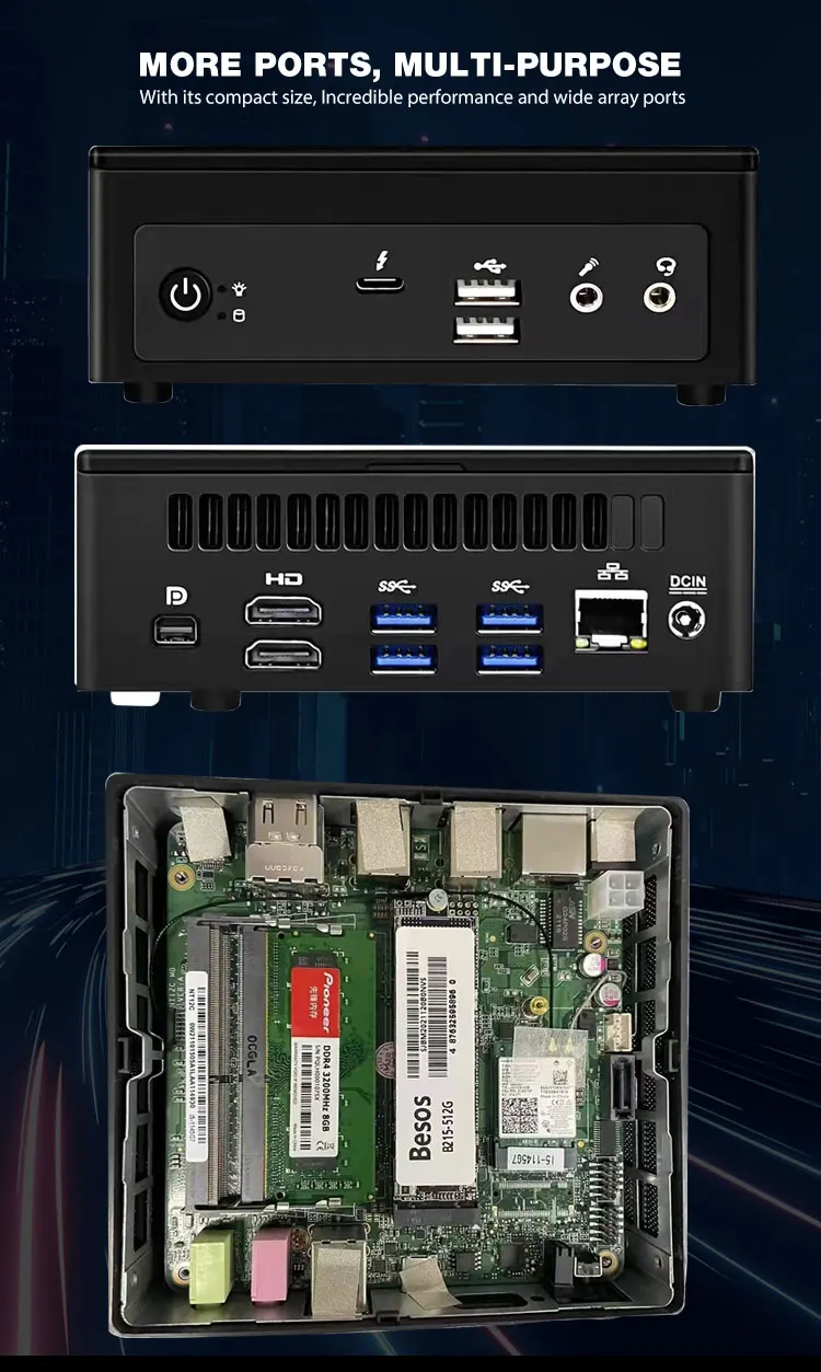 High Quality Minipc Box 11th Gen Core I7 1165g7 Nuc Quad Core 8 Threads ...