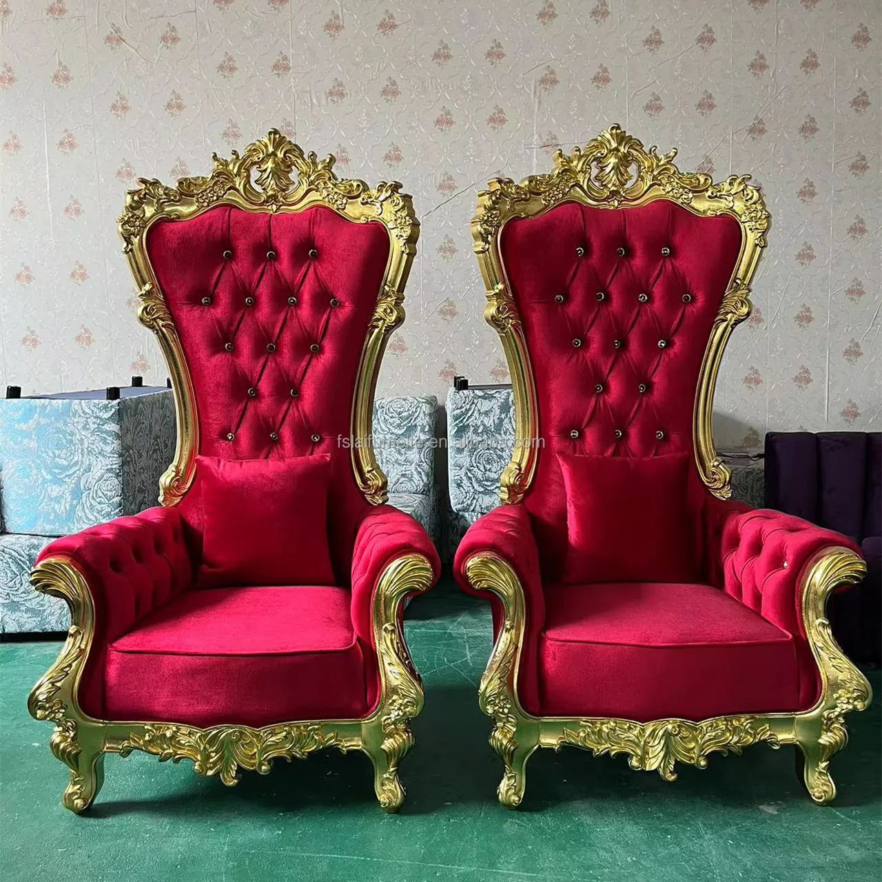 Luxury Velvet Wedding Throne Chairs for Hotel & Reception - King ...