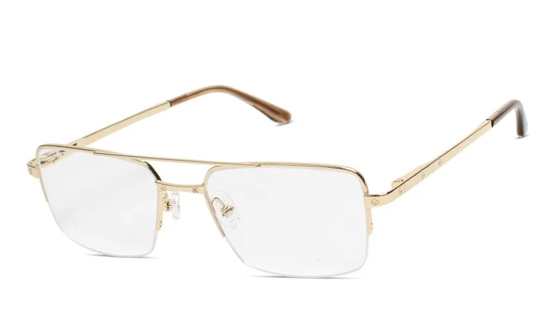 Small Rectangle Metal Half Rime Optical Frame With Spring Hinge Men ...