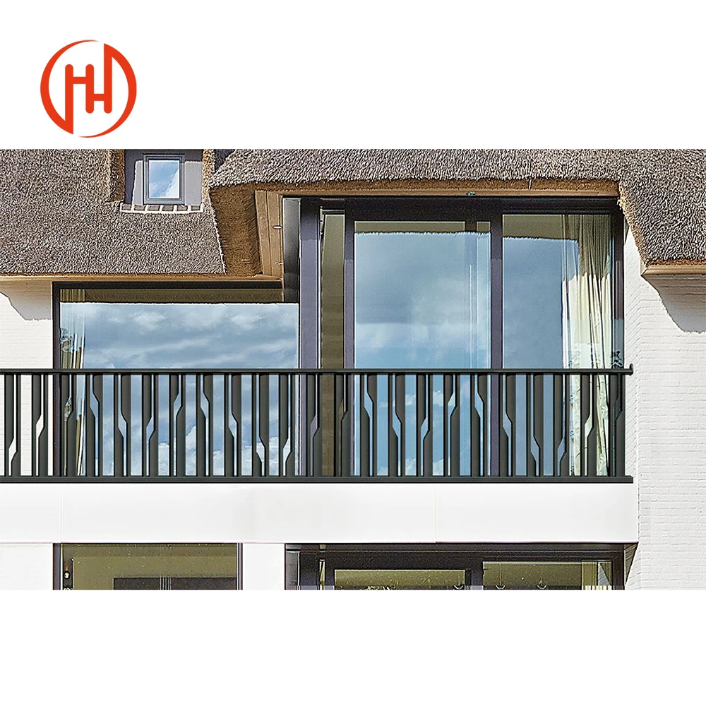 Modern Aluminum balcony Rail Section with Mounts aluminum handrail ...