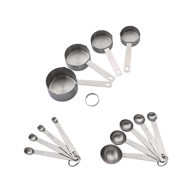 Measuring Cups And Spoons Set Stainless Steel Set Of 13 Stackable Cup ...