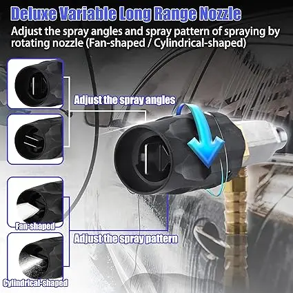 Versatile Nozzle - Adjustable Spray Angles & Dual Usage