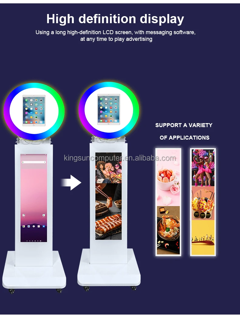 USA Warehouse Portable Selfie Photobooth Machine LCD Screen iPad Photo ...