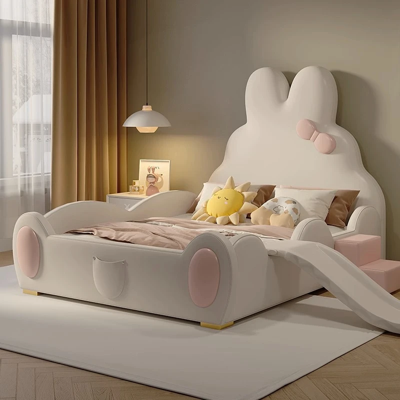 Modern Bunny Children Bed with Slide - Full Size Rabbit Beds for Kids ...