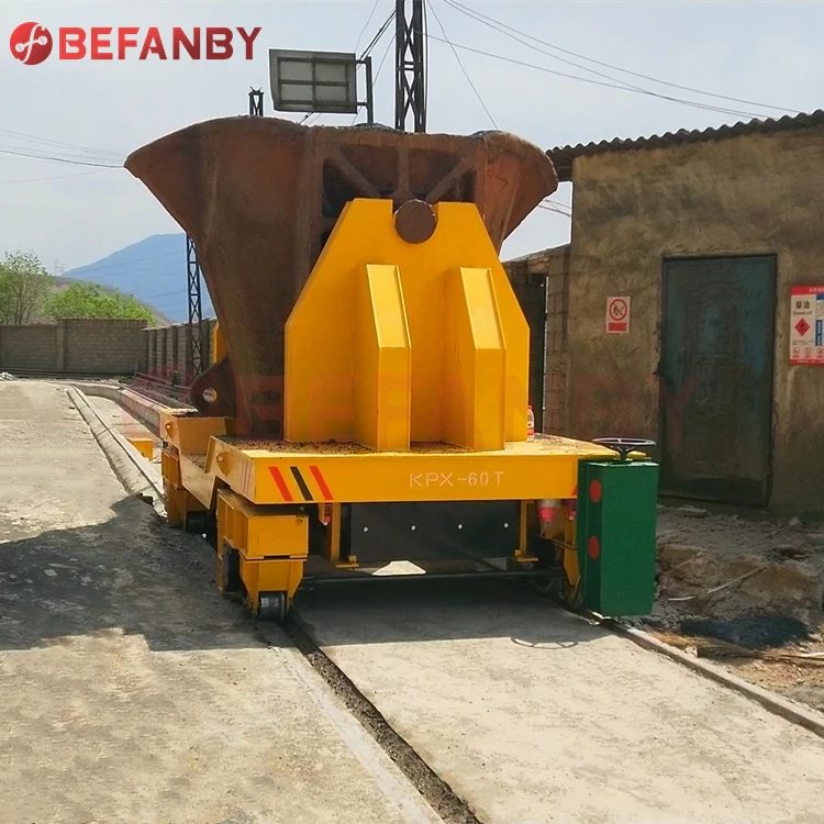 High Temperature Proof Melting Steel Ladle Transfer Trolley On Rails ...