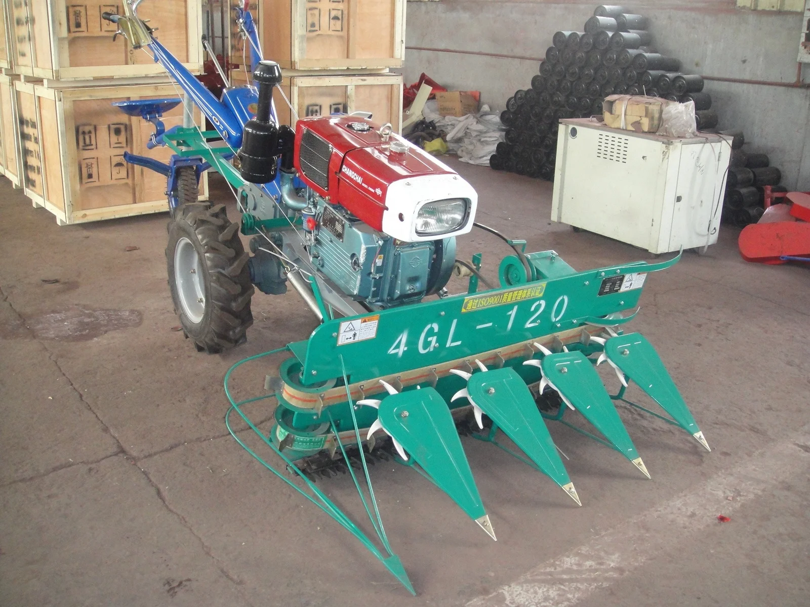 Walking Tractor Reaper - High Output Rice & Wheat Harvester