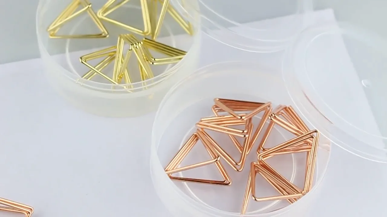 High Quality Gold Rose Gold Metal Triangular Round Square Memo Clips ...