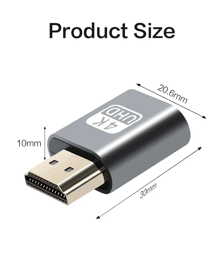 HDMI Virtual Display HDMI DDC EDID Dummy Plug Display 4K 1080P HDMI ...