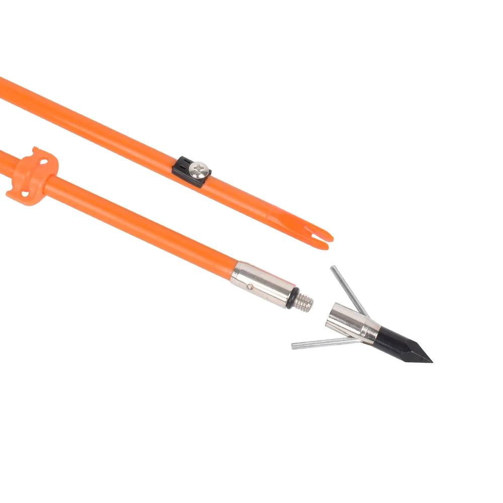 8mm Bowfishing Arrow 32" Fiberglass Shaft Steel Broadhead Plastic Nock ...