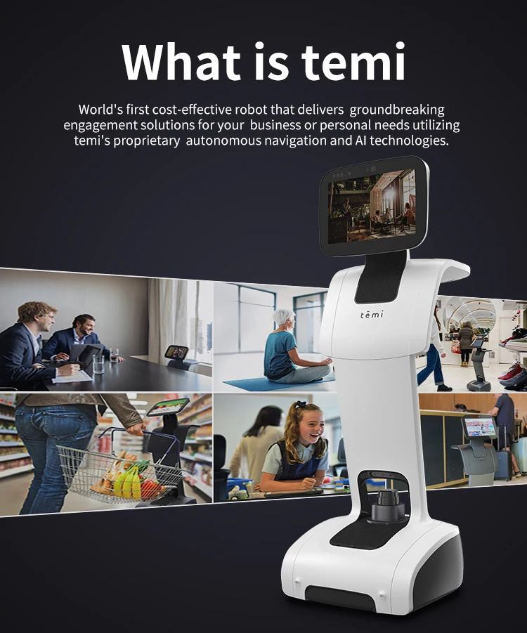 High Quality Smart Humanoid Vector Robot Hotel Service Delivery Temi ...
