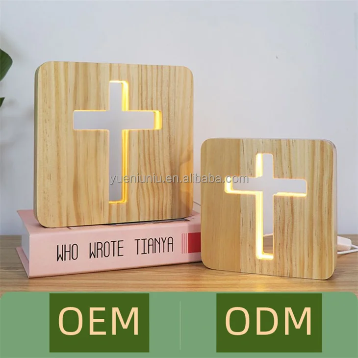 Custom Jesus Night Light - Modern Design with LED Cross