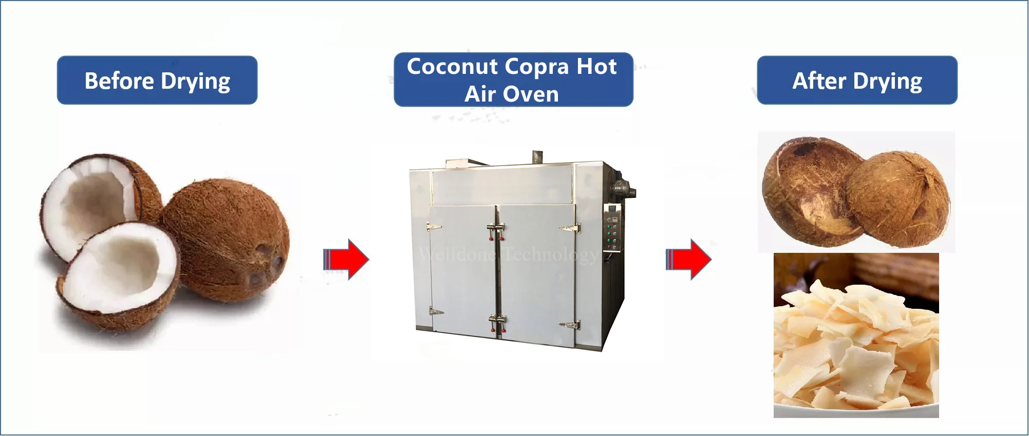 GMP Tray Dryer Industrial/Copra Hot Air Oven Dryer/Coconut Hot Air ...