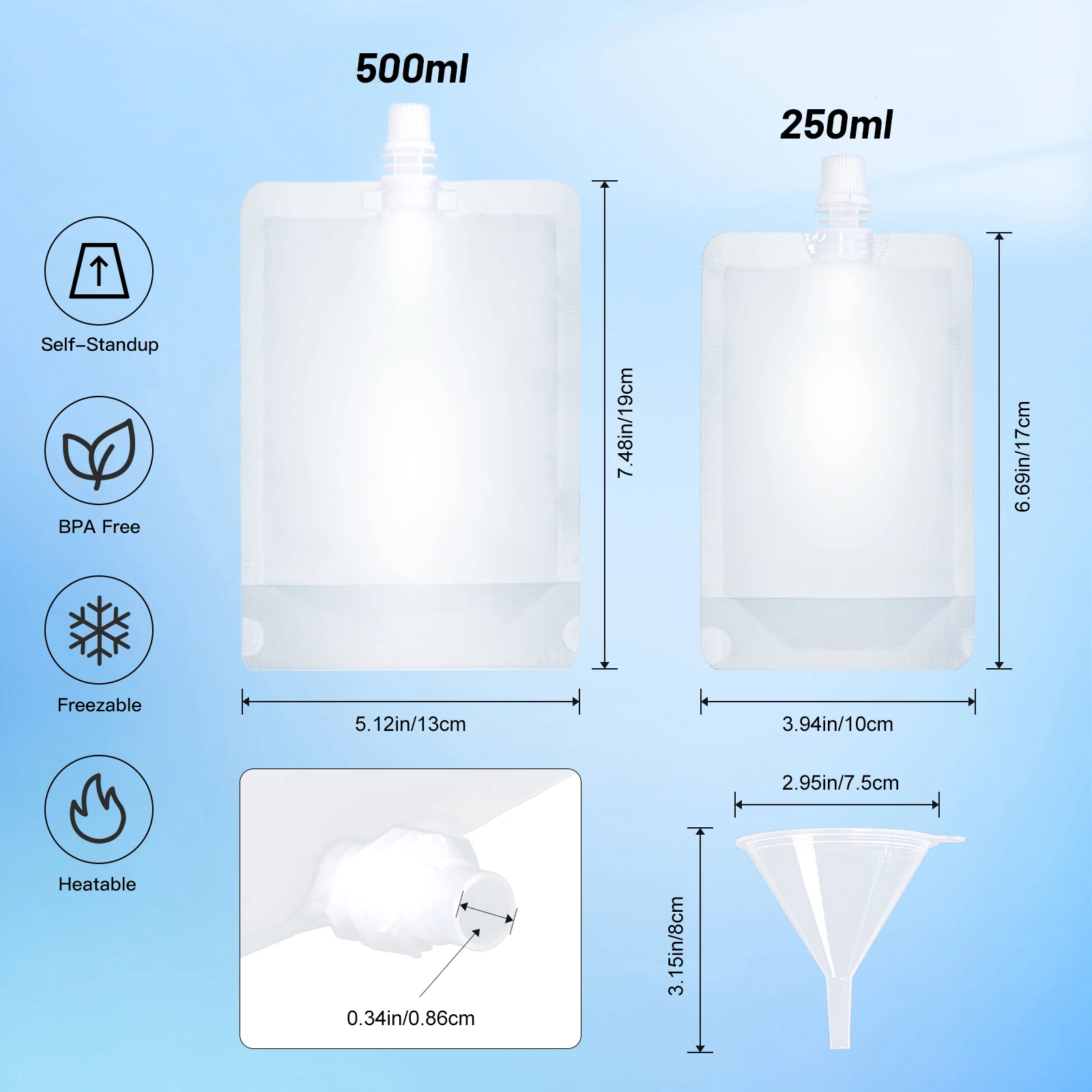 Spout Pouch Wholesale Eco Friendly Transparent clear Plastic Juice ...