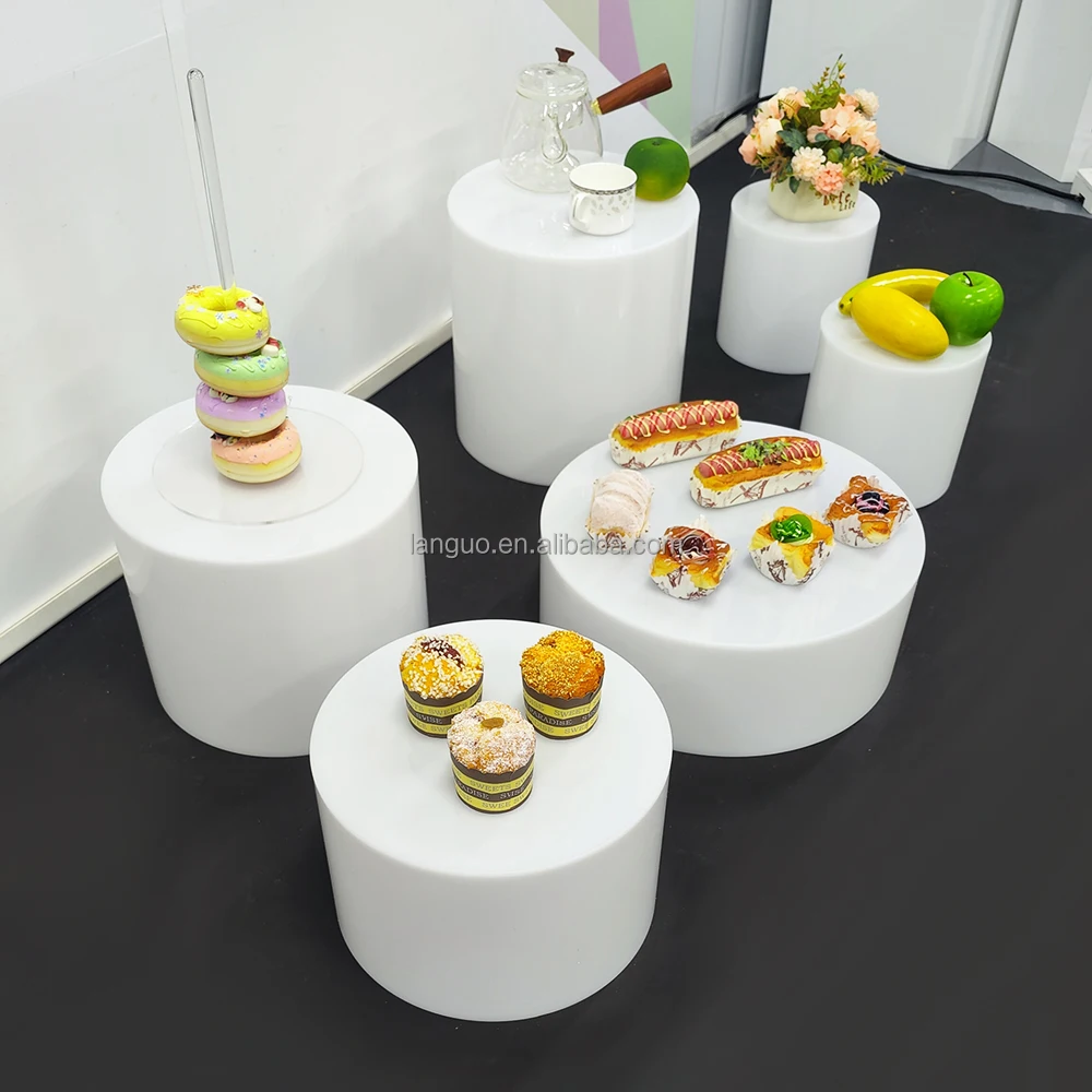 Acrylic Cube Display Nesting Buffet Risers Wholesale White