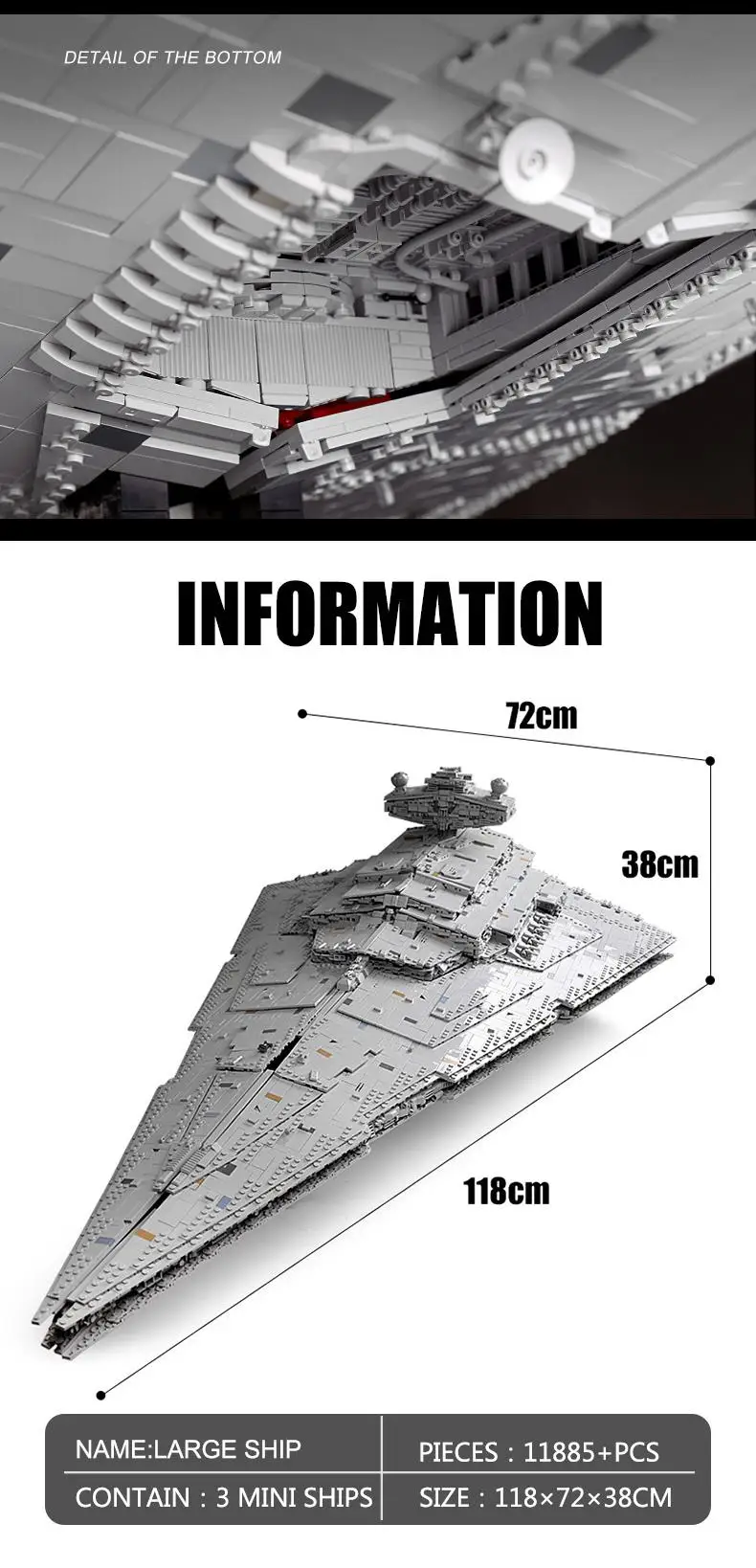 Imperial Star Destroyer Monarch Ucs Fighters Super Star Movie Model ...