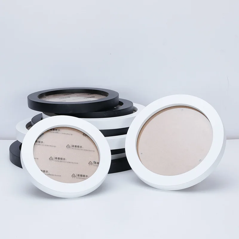 Black Wooden Corner Mini Round Picture Photo Frame For Home Decor ...